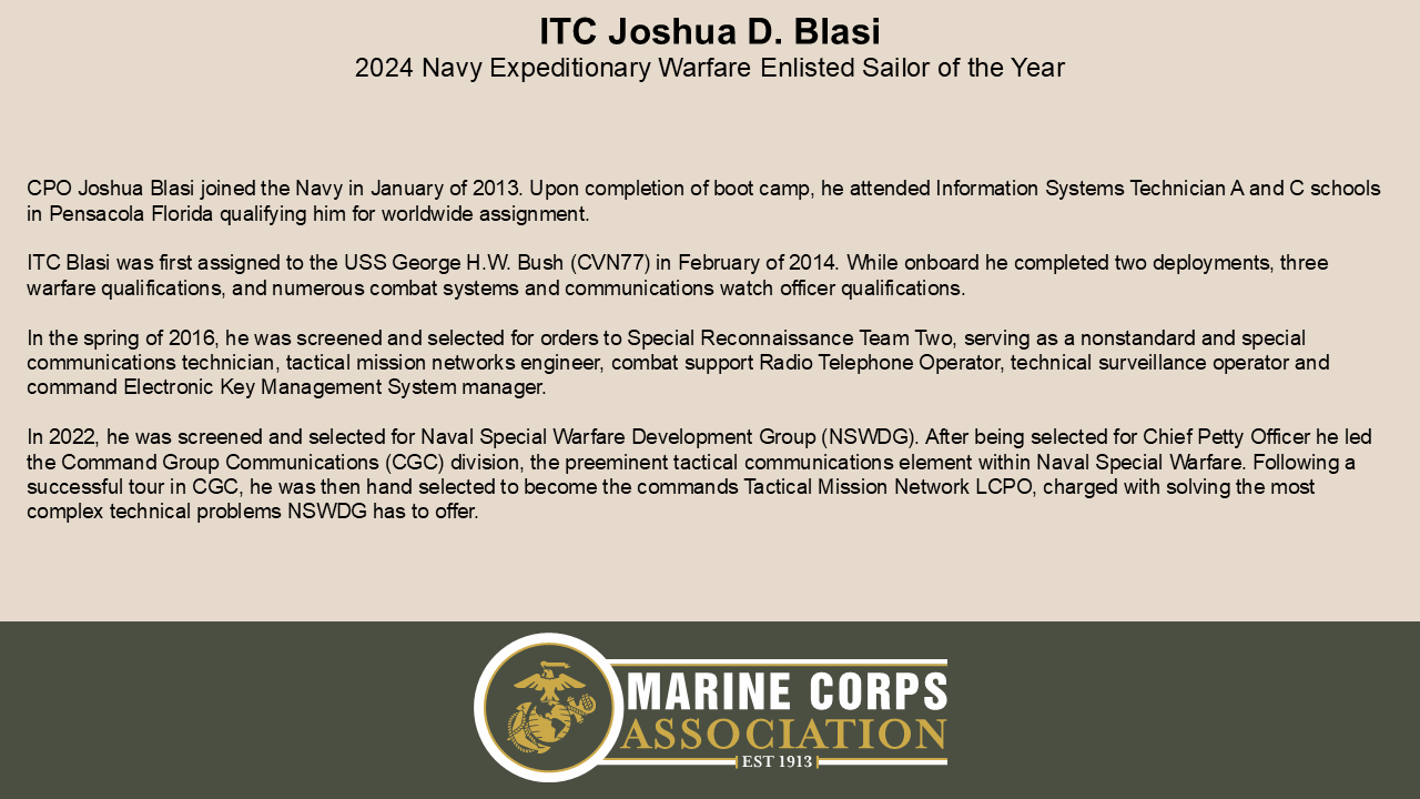 2025 Combat Development Awards Recipients - Marine Corps Association