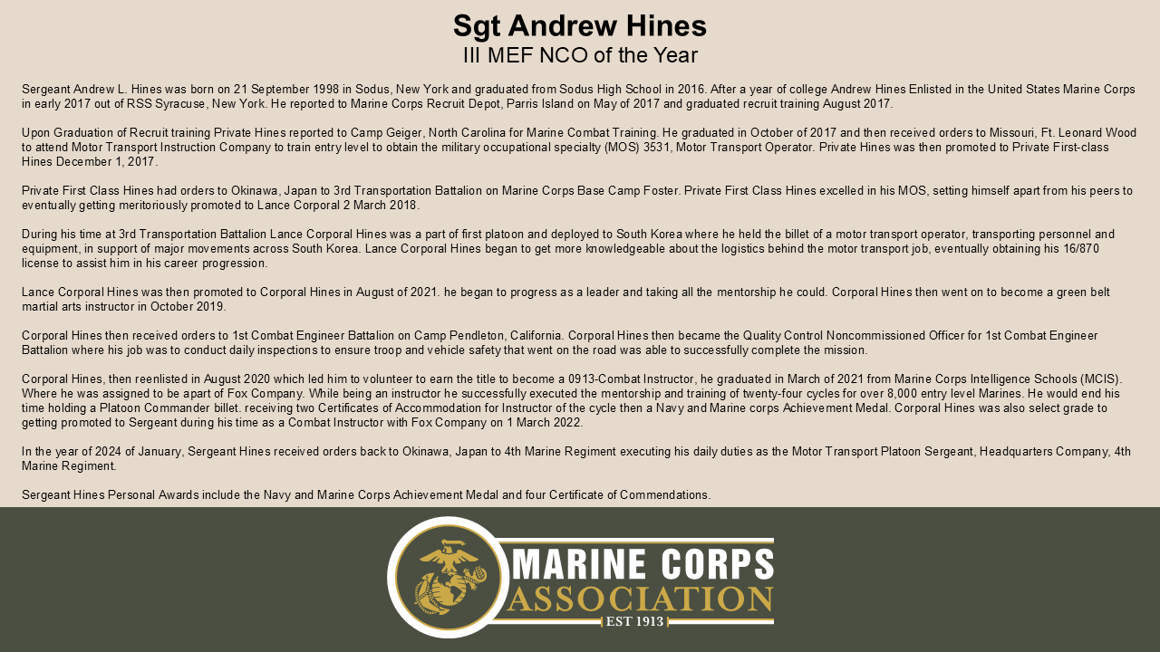 2025 MCA Okinawa Professional Dinner Details - Marine Corps Association