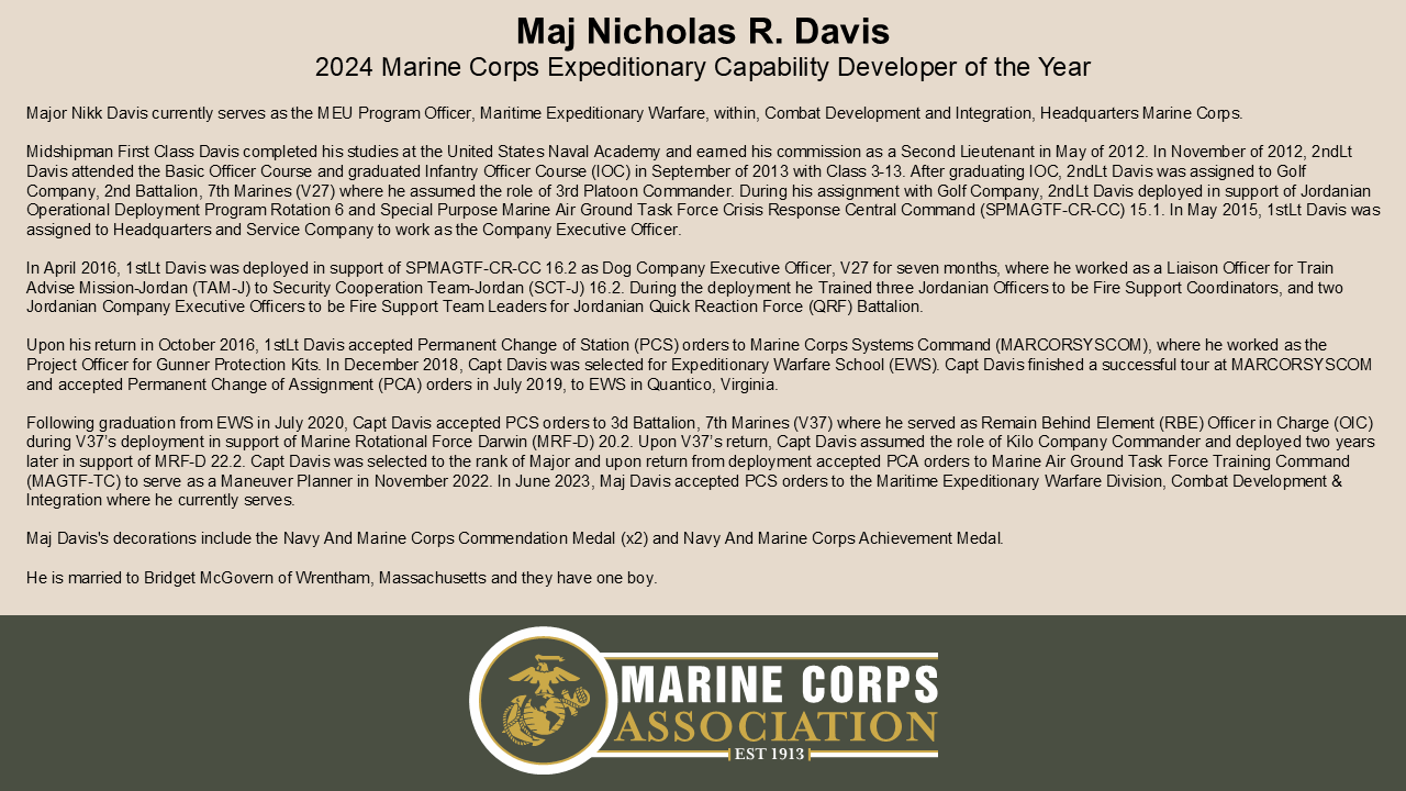 2025 Combat Development Awards Recipients - Marine Corps Association