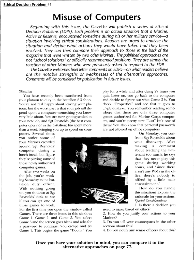 Ethical Decision Games - MCA